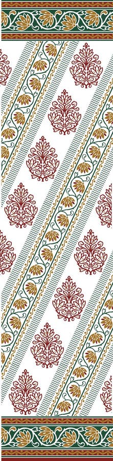 Buta Pattern Design With Border ART For Print Stock Illustration ...