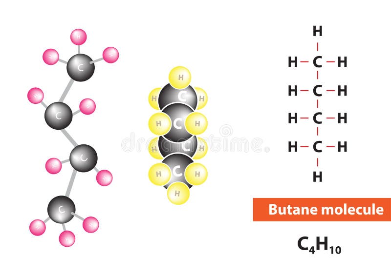 Moleculair Model Van Butaan Stock Illustratie - Illustratie bestaande ...