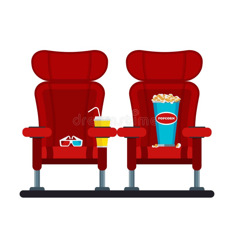 Butaca del rojo del cine ilustración del vector. Ilustración de icono ...