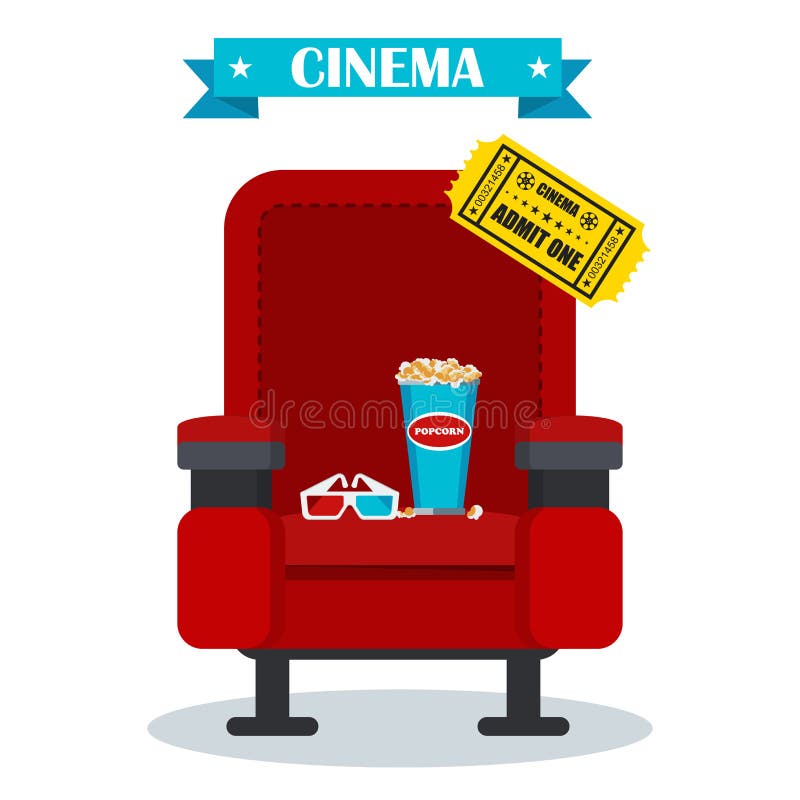 Butaca del rojo del cine ilustración del vector. Ilustración de pintura ...