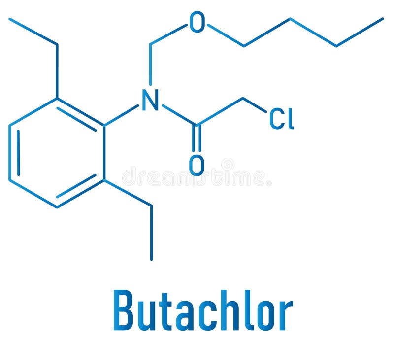 Butachlor Herbicide Molecule. Skeletal Formula Stock Vector ...