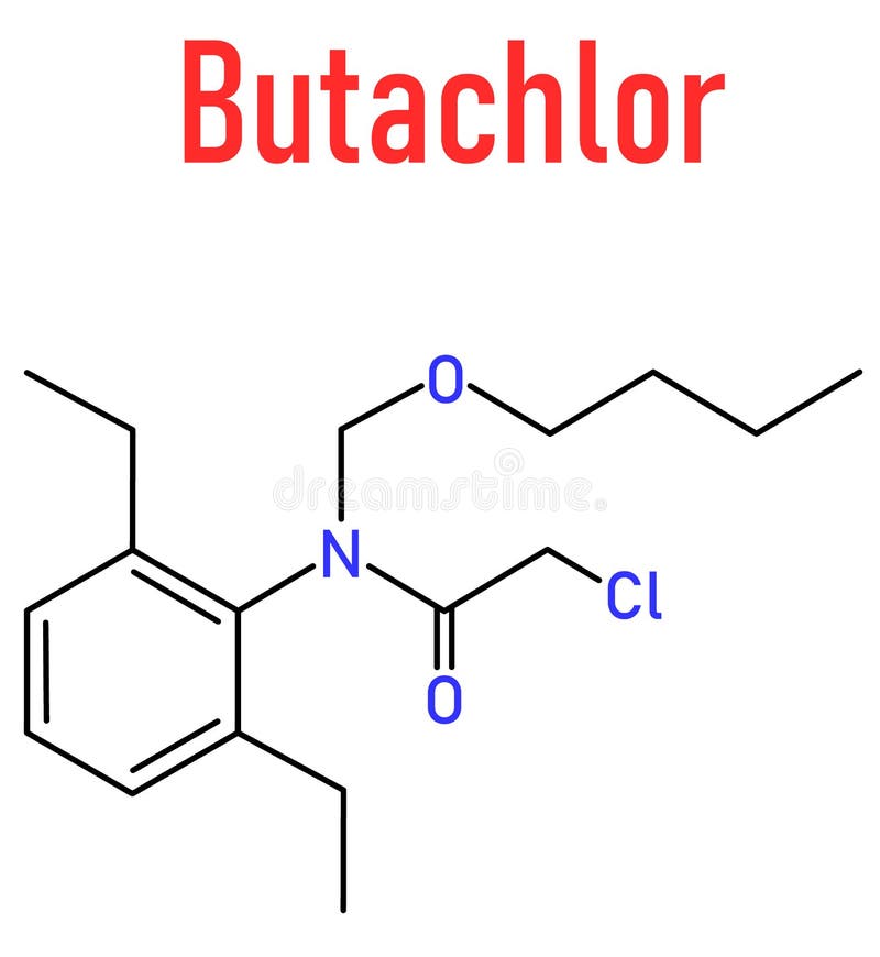 Butachlor Herbicide Molecule. Skeletal Formula Stock Vector ...