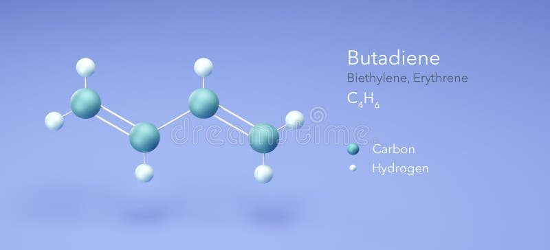 Butadiene, Biethylene, Colorless Gas, Molecular Structures, 3d ...