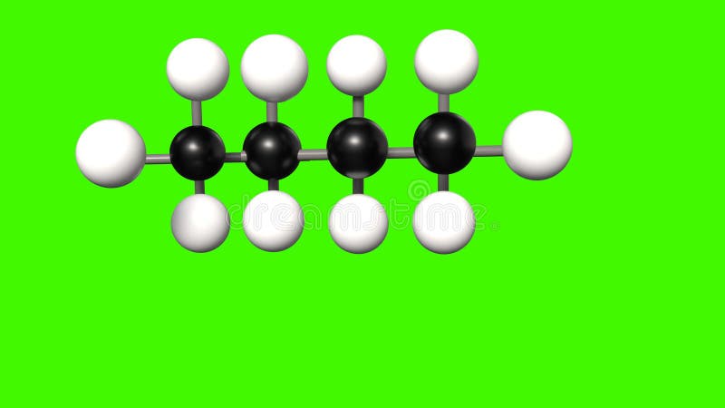 Butane Atom Model Formula: C4H10 Green Screen Stock Photo - Image of ...