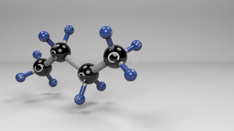 Butane Molecule 3D Render Illustration. Stock Illustration ...