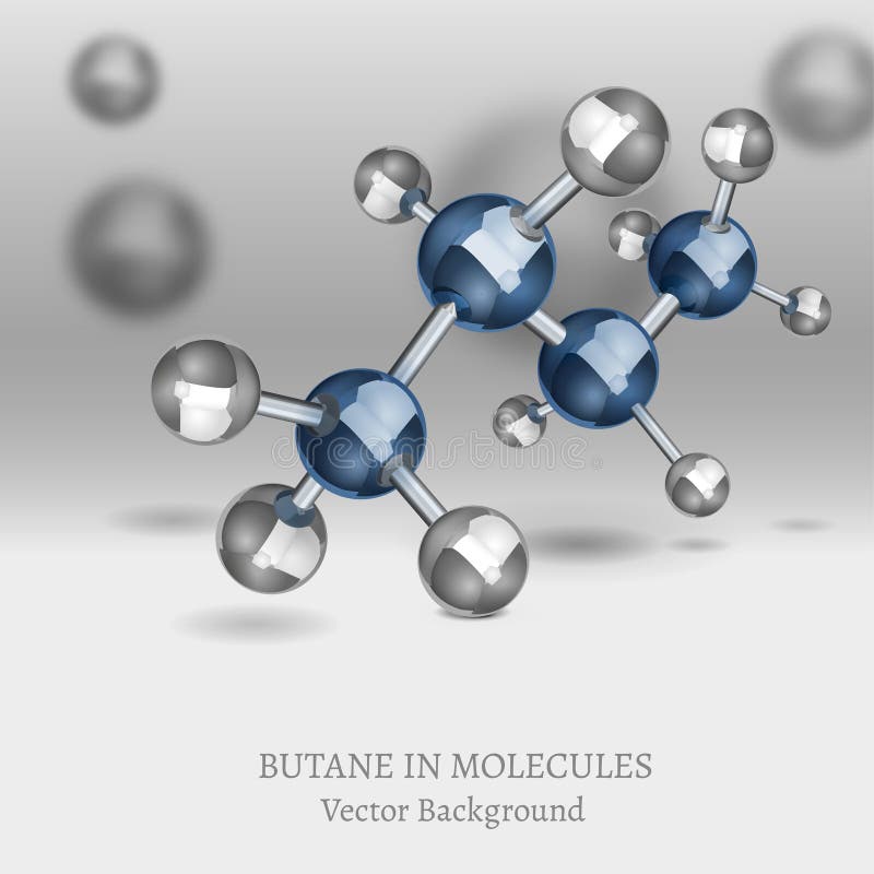 Butane Molecules Background Stock Vector - Illustration of atomic ...