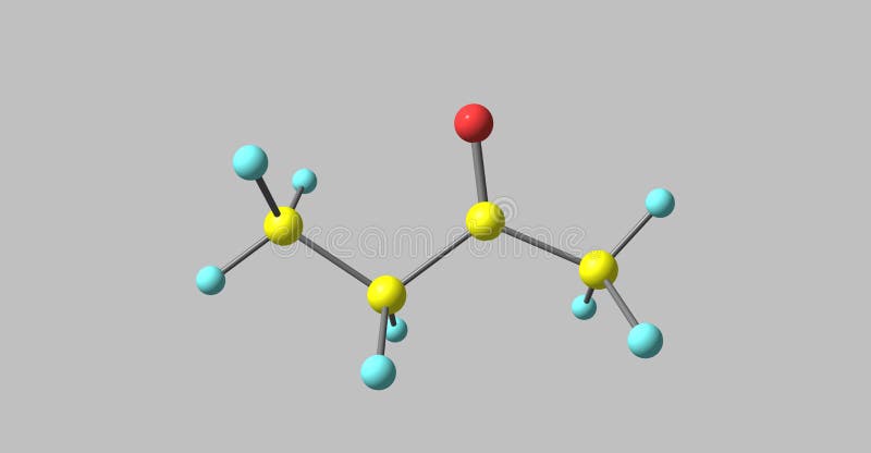 Butanone Molecular Structure Isolated on Grey Stock Illustration ...