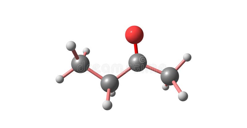 Butanone Molecular Structure Isolated on Grey Stock Illustration ...