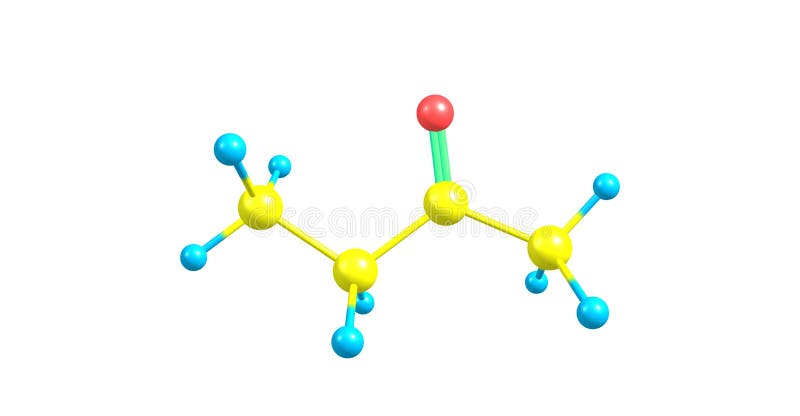 Butanone Molecular Structure Isolated on White Stock Illustration ...