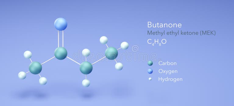 Butanone Molecule, Molecular Structures, Methyl Ethyl Ketone, 3d Model ...