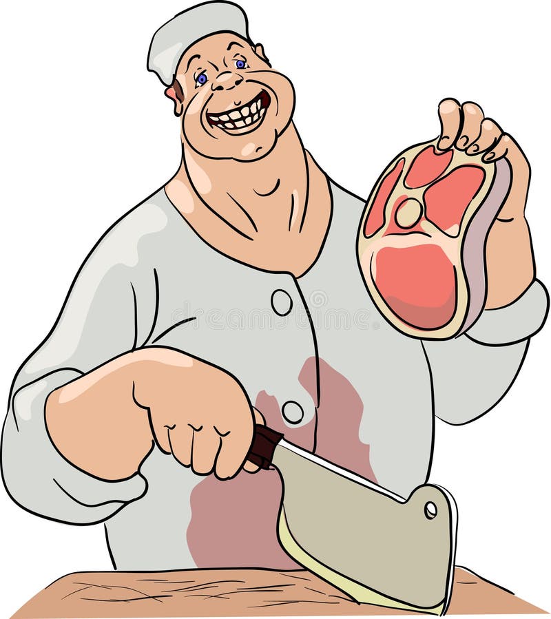 Butcher stock vector. Illustration of smiling, cooking - 12992795