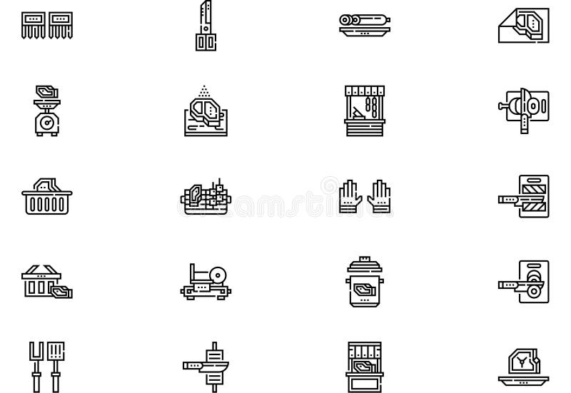Butcher Icons Collection is a Vector Illustration with Editable Stroke ...