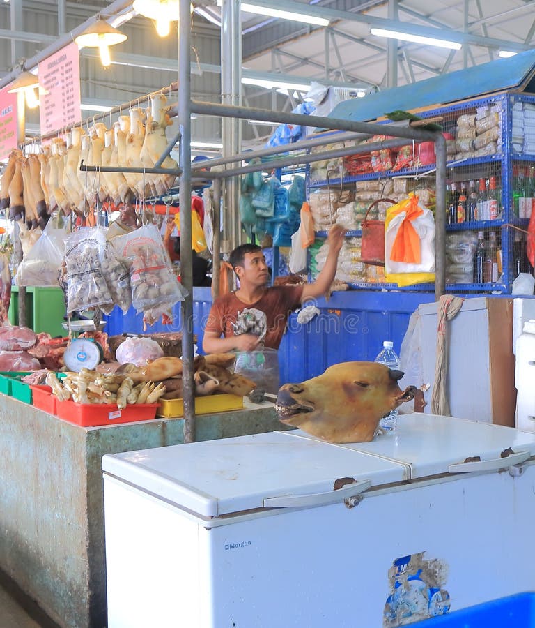 Local Butcher at Market in Taiwan Editorial Photography - Image of ...