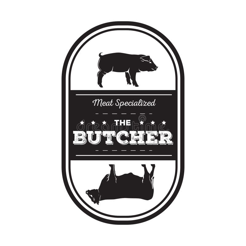 Butcher label with pig stock vector. Illustration of grunge - 22744011