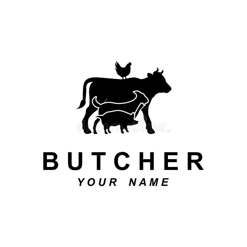 Butcher Logo Icon for Food and Livestock Logo for Kebab Shops Design ...