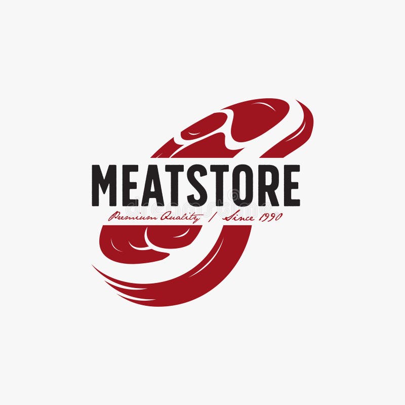 Butcher Meat Store Badge Logo Stock Illustration - Illustration of ...