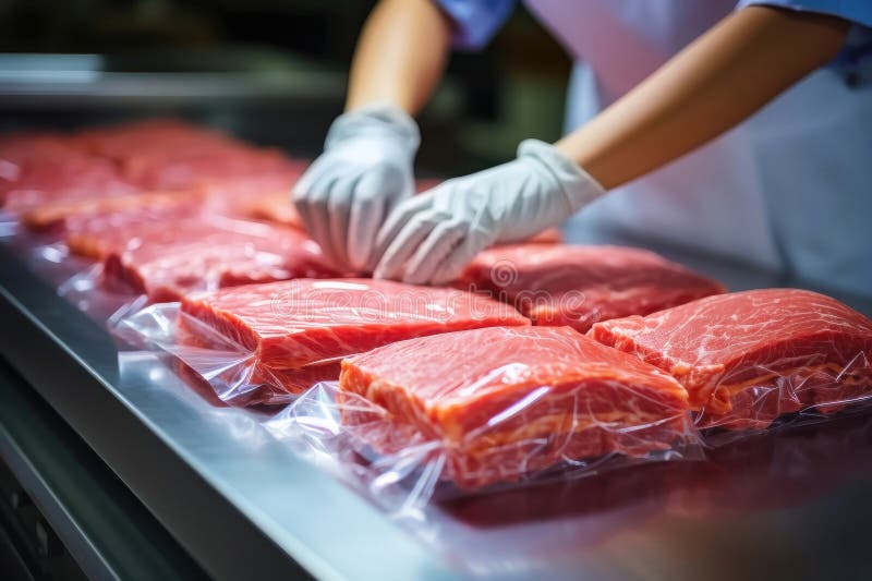 Butcher S Selection Assorted Fresh Meat Pieces Vacuum Packed on Surface ...