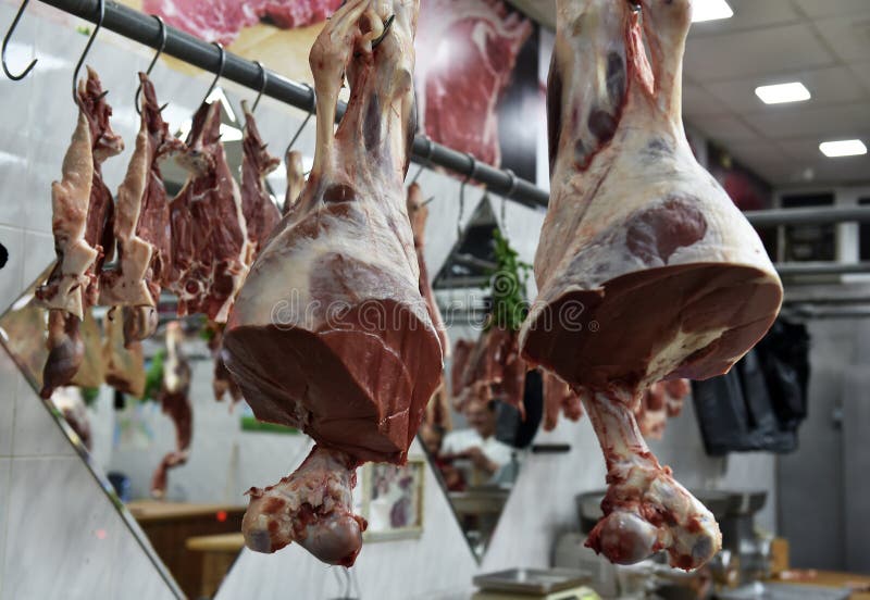 Butcher s shop stock photo. Image of hooks, dried, abattoir - 69909364