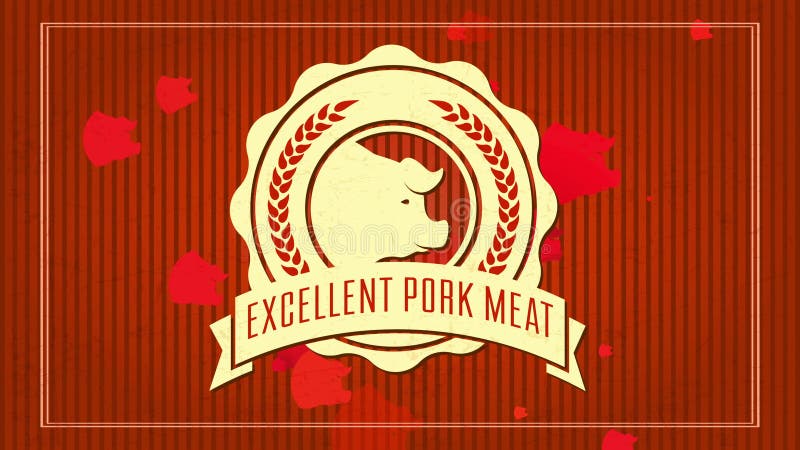 Butcher Shop Icon Selling Excellent Pork Meat Stock Footage - Video of ...