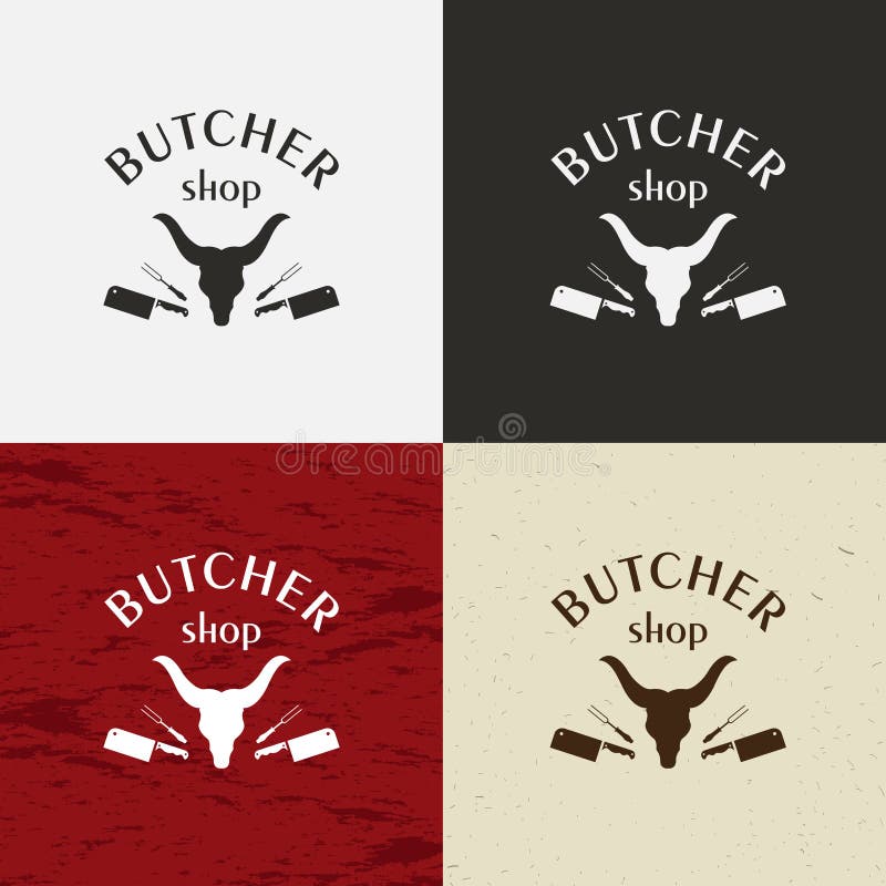 Butcher Shop Icon, Vector Butcher Shop Logo, Butcher Shop Emblem. Cow ... Butcher Shop Icon, Vector Butcher Shop Logo, Butcher Shop Emblem. Cow ...