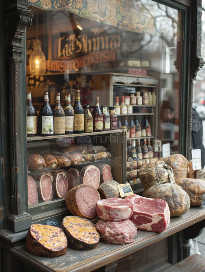 Butcher Shop Interior Closeup Stock Illustration - Illustration of ...