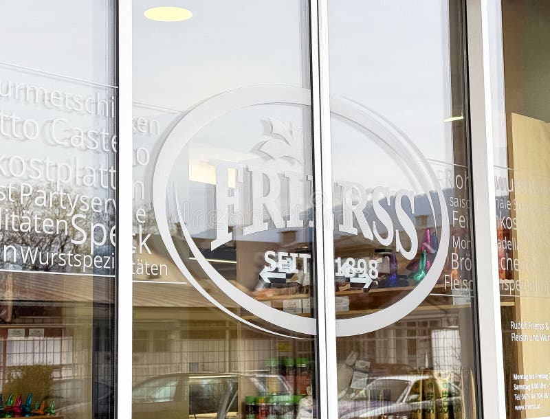 Butcher Shop Window with German Text and Reflections Editorial Image ...