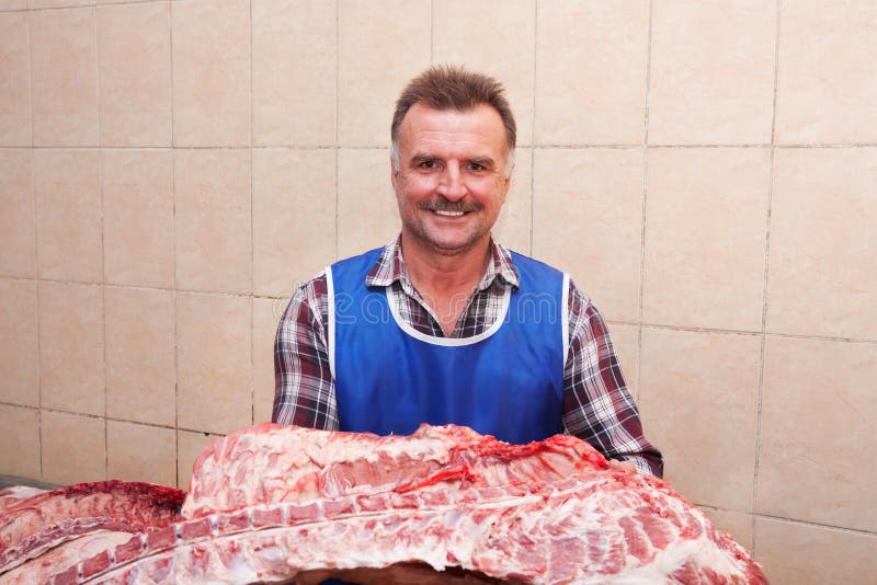 Butcher stock image. Image of mature, beef, manufacture - 68089875