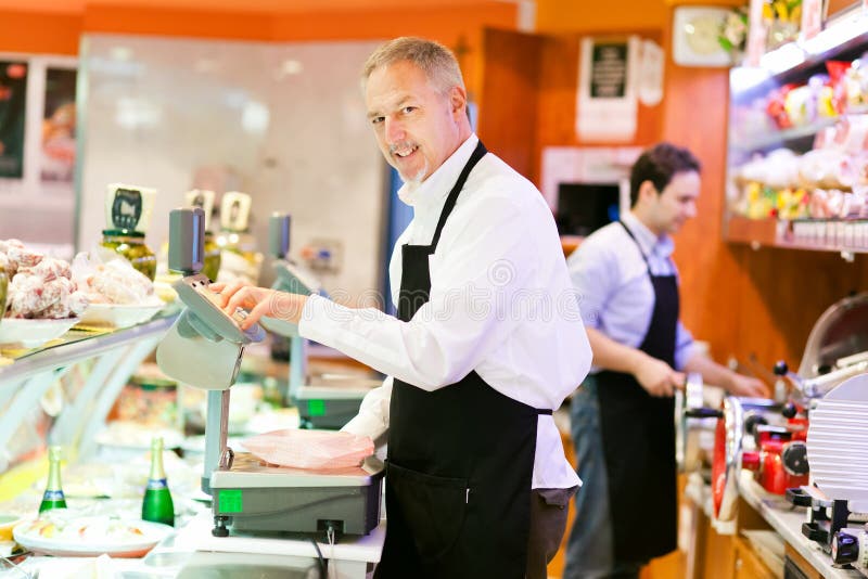 Butchers at work stock image. Image of happy, roast, fresh - 27694145