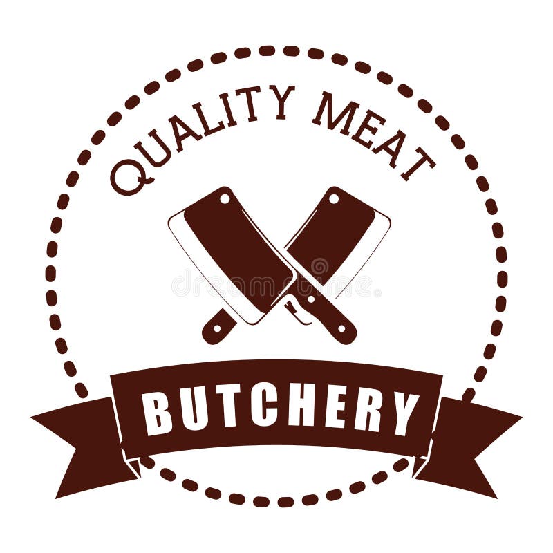 Butchery or butcher theme stock vector. Illustration of silhouette ...