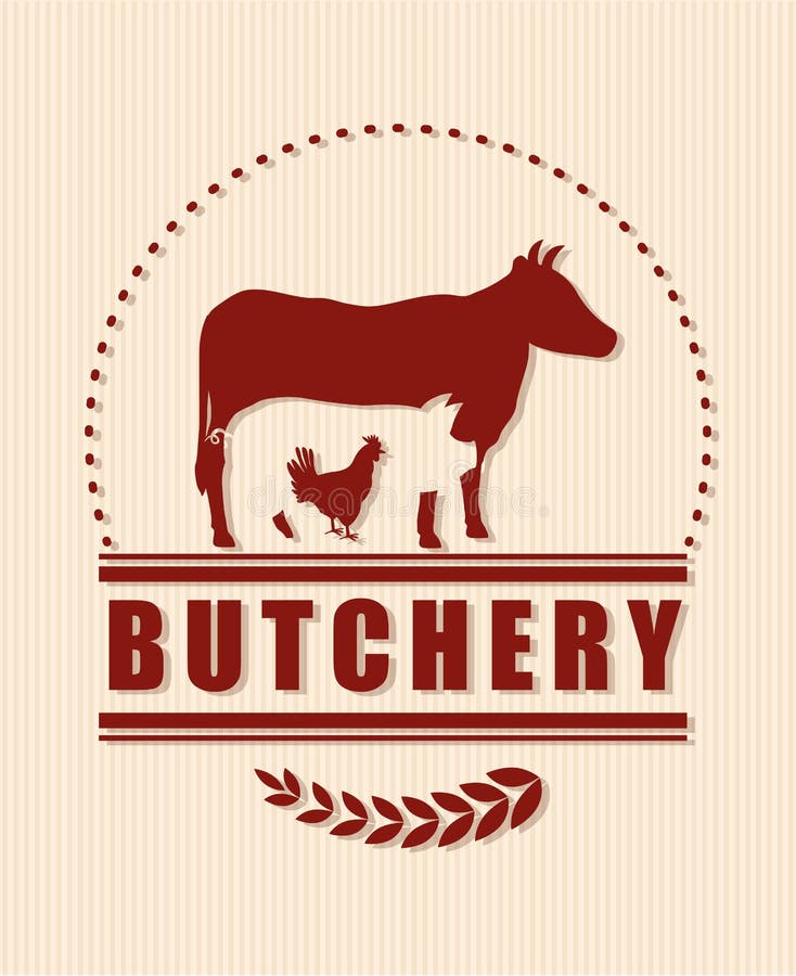 Butchery or butcher theme stock vector. Illustration of male - 61496998