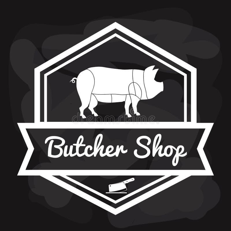 Butchery or butcher theme stock vector. Illustration of ribbon - 61497189