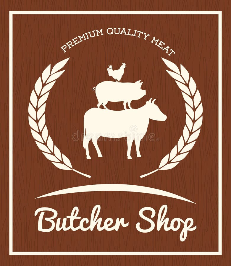 Butchery or butcher theme stock vector. Illustration of business - 61497474