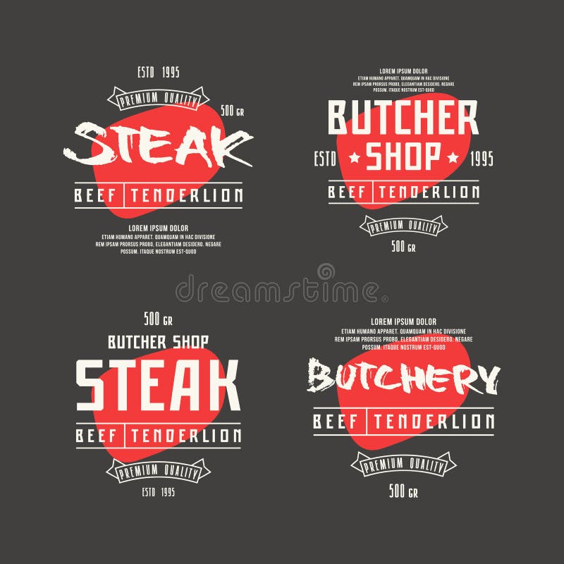 Butchery and Steak Label. Presentation on the Packaging of Meat Stock ...