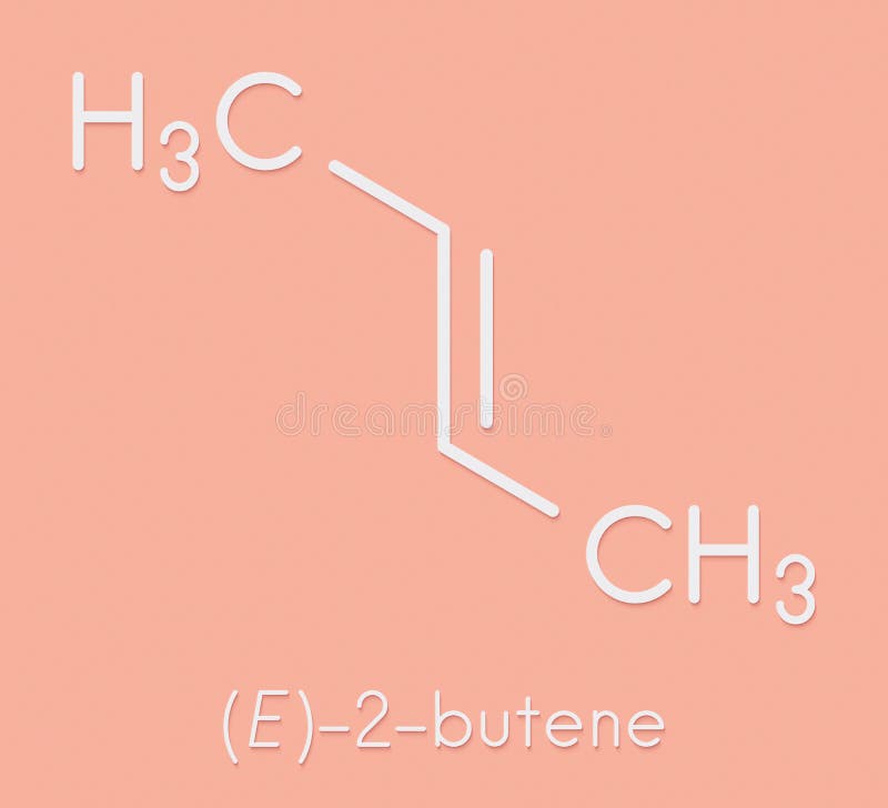2-butene Trans, E-form Molecule. Common Petrochemical. Skeletal Formula ...