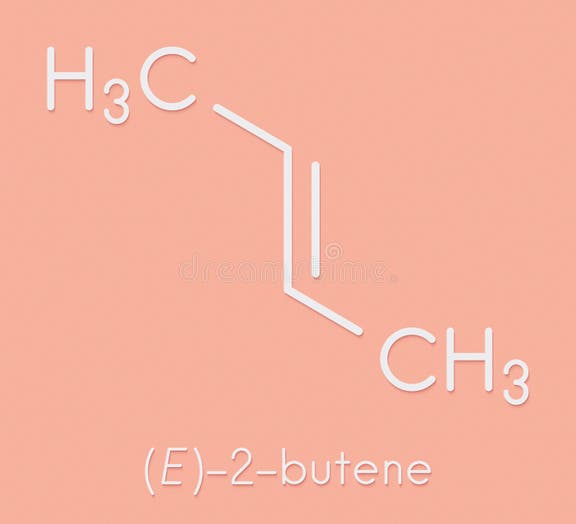 2-butene Trans, E-form Molecule. Common Petrochemical. Skeletal Formula ...