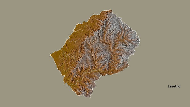 Butha-Buthe Location. Lesotho. Relief Map Stock Video - Video of region ...