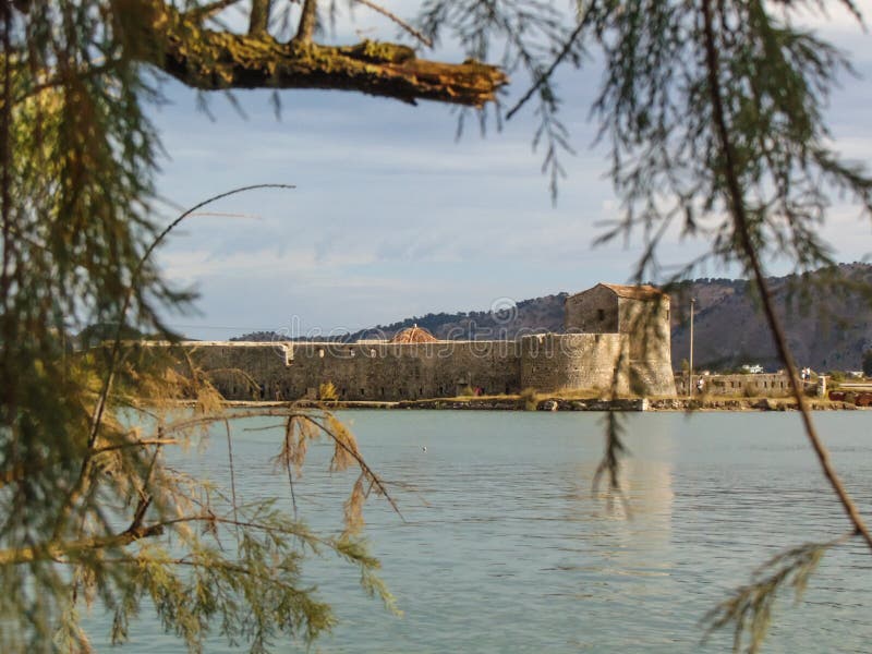 Buthrotum Triangular Venetian Castle Stock Photo - Image of channel ...