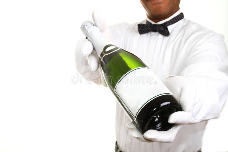 Butler stock photo. Image of holding, bottle, hold, cheerful - 28126566
