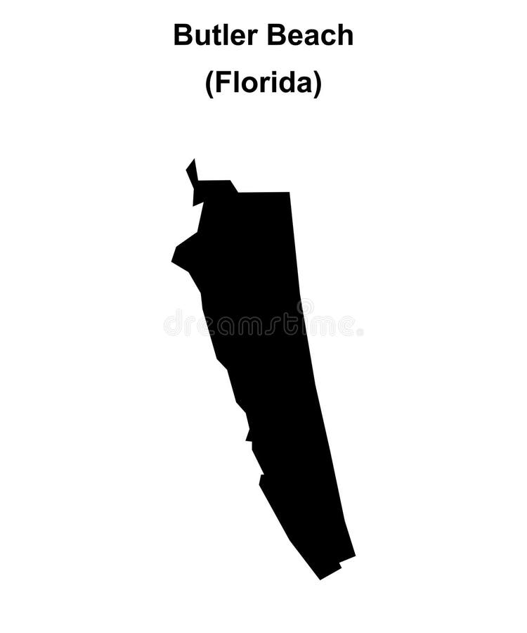 Butler Beach outline map stock vector. Illustration of territory ...