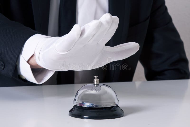 A Butler S Gloved Hand Holding A Silver Tray Stock Image - Image of ...