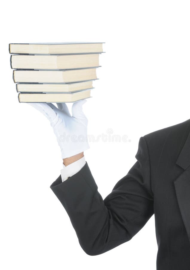 Butler with Books stock photo. Image of novels, gentleman - 14469640