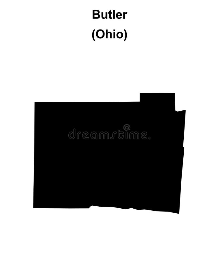 Butler outline map stock vector. Illustration of cartography - 361749418