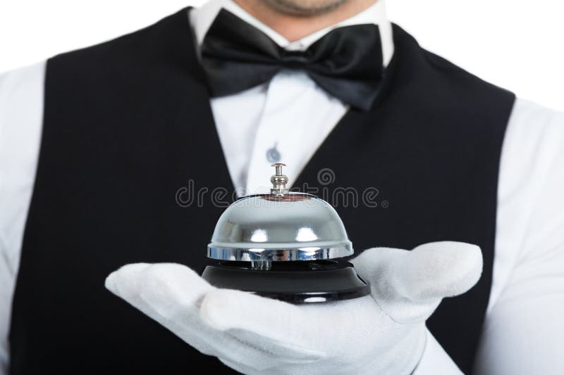 Female Butler Holding a Silver Tray Isolated Stock Image - Image of ...