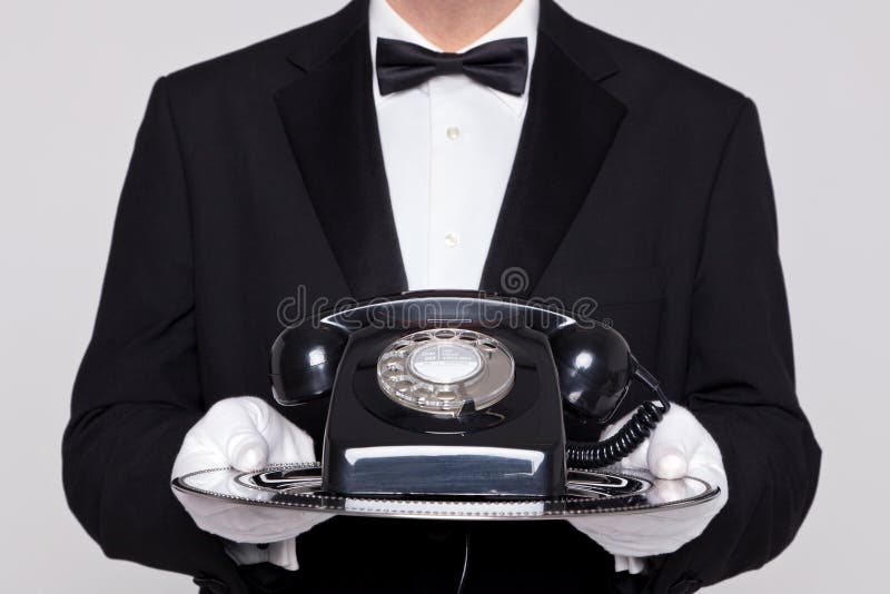 Butler and silver service stock image. Image of waiter - 12034577