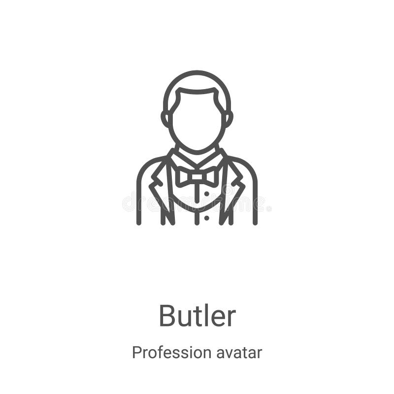 Butler Icon Vector from Profession Avatar Collection. Thin Line Butler ...