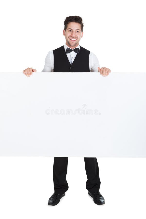 Butler Looking at Blank Billboard Stock Image - Image of copyspace ...