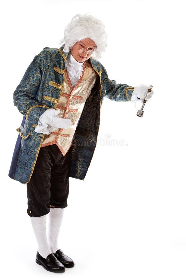 Butler met een klok stock afbeelding. Image of butler - 11591867