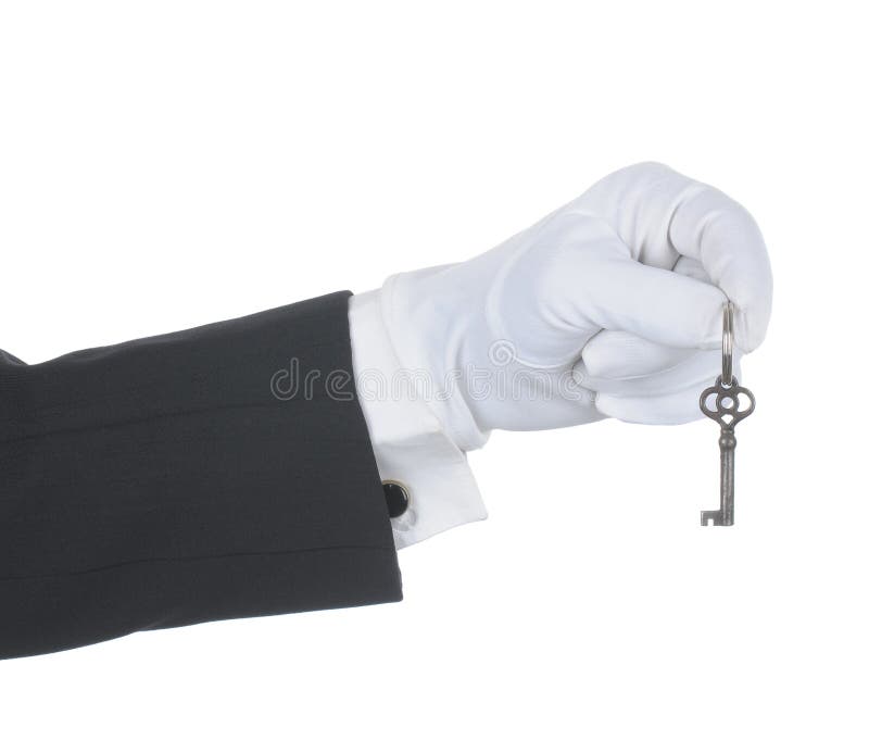 Butler with Old Key stock photo. Image of formalwear - 14164168