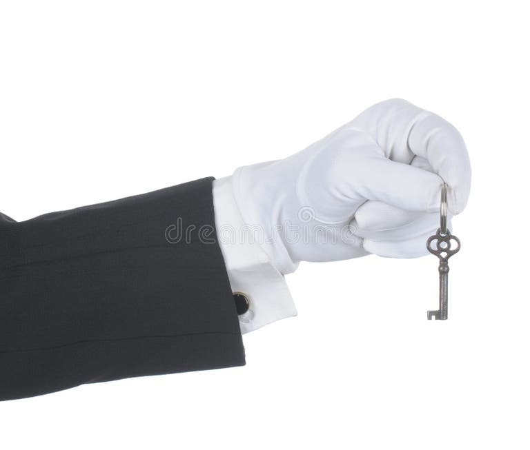 Butler with Old Key stock photo. Image of formalwear - 14164168