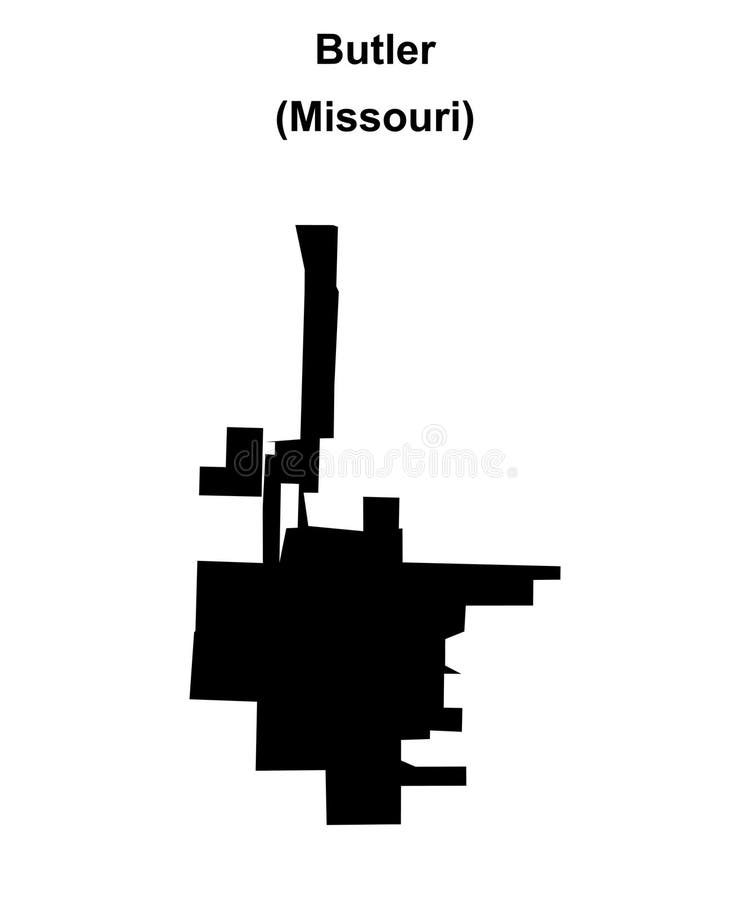 Butler outline map stock vector. Illustration of silhouette - 387456317